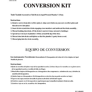 Bathtub Drain Conversion Kit Assembly, Lift and Turn Tub Drain Kit, Brass Construction Easy Installation (Brushed Nickel)