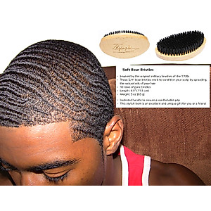 THEFANSI Original Beard Brush for Men With 100 First Cut Boar Bristles. Made in Pear Wood and Firm Bristles. THEFANSI Hair Brush Keeps hair clean, healthy, shiny and protected