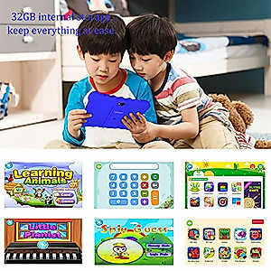 Justethan Android Tablet, 7 Inch Edition Tablets, 2+32GB, Android 9.0, WiFi, Dual Camera, Parental Control, Preloaded Learning & Training Apps, Games with Proof Case(Blue)…