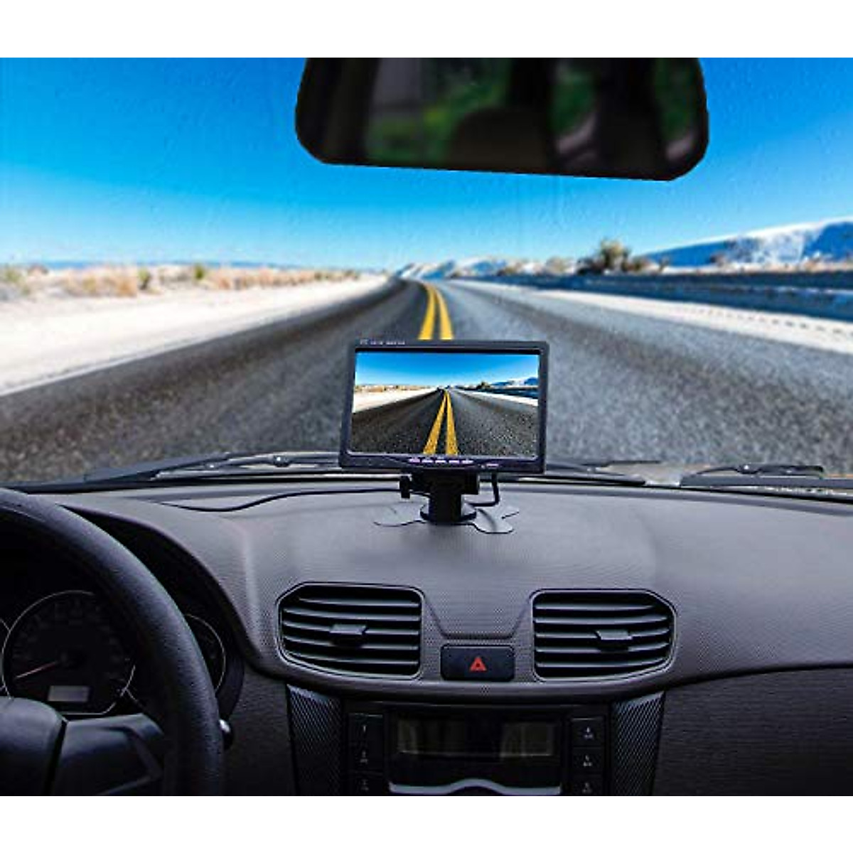 JPP Backup Camera Monitor 7 Inch Rearview Reversing LCD Monitor, Backup Monitor for car Two Video Input Plug V1/V2 Car Rearview Cameras for RV, Truck, Pickup, Van