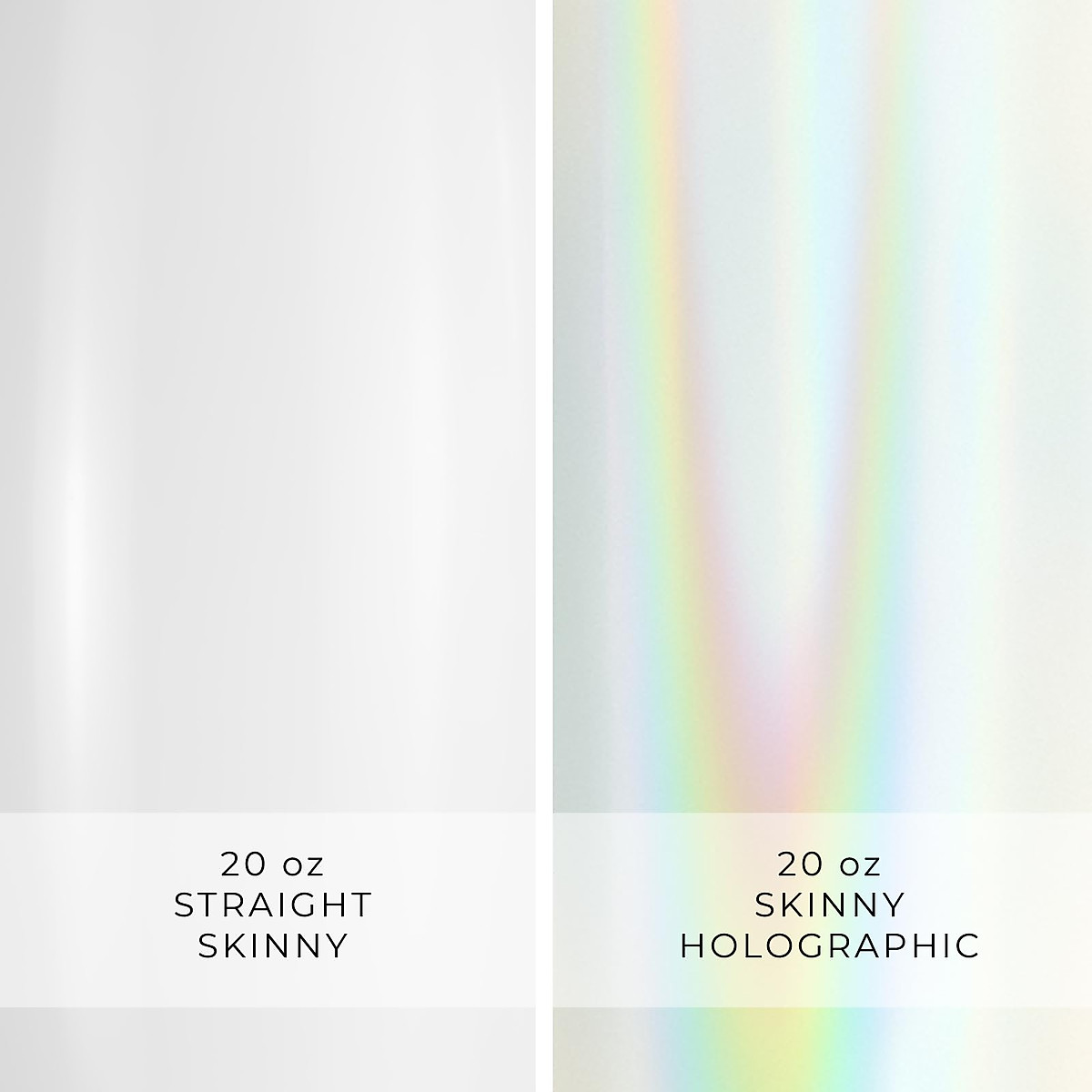 Hogg 20 oz Sublimation Tumblers Holographic (24 Units) - Shimmer Coating, Sublimation Blanks, Bulk Tumblers with Lids and Straws, 20oz Skinny, Blank Cups