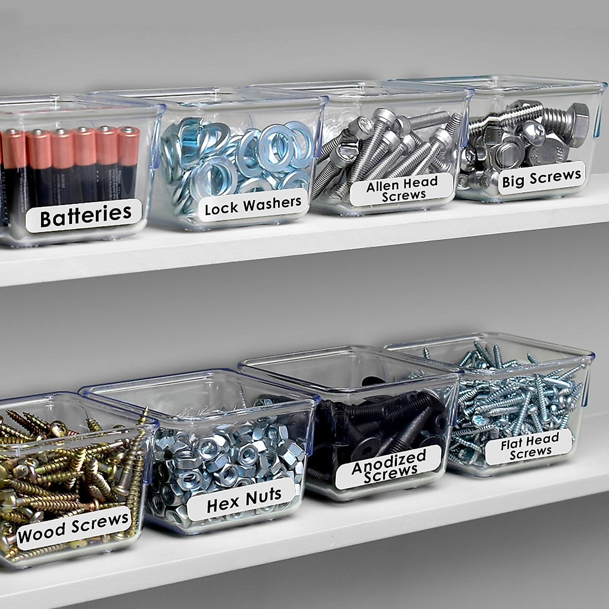 Acrimet Desk Drawer Organizer Box Tray Storage Bins Modular Divider for Home, Kitchen, Office and Storage (Clear Crystal Plastic) (8 Pack - 3.13" x 3.13" x 2.13")