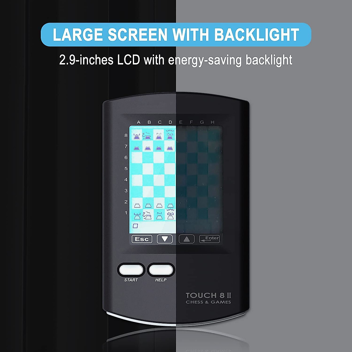 Vonset Touch Electronic Chess 8 in 1 Chess Handheld Electronic Chess Game for Kids and Adults to Learn Chess Travel Chess Set with Stylus Large LCD Display Gift