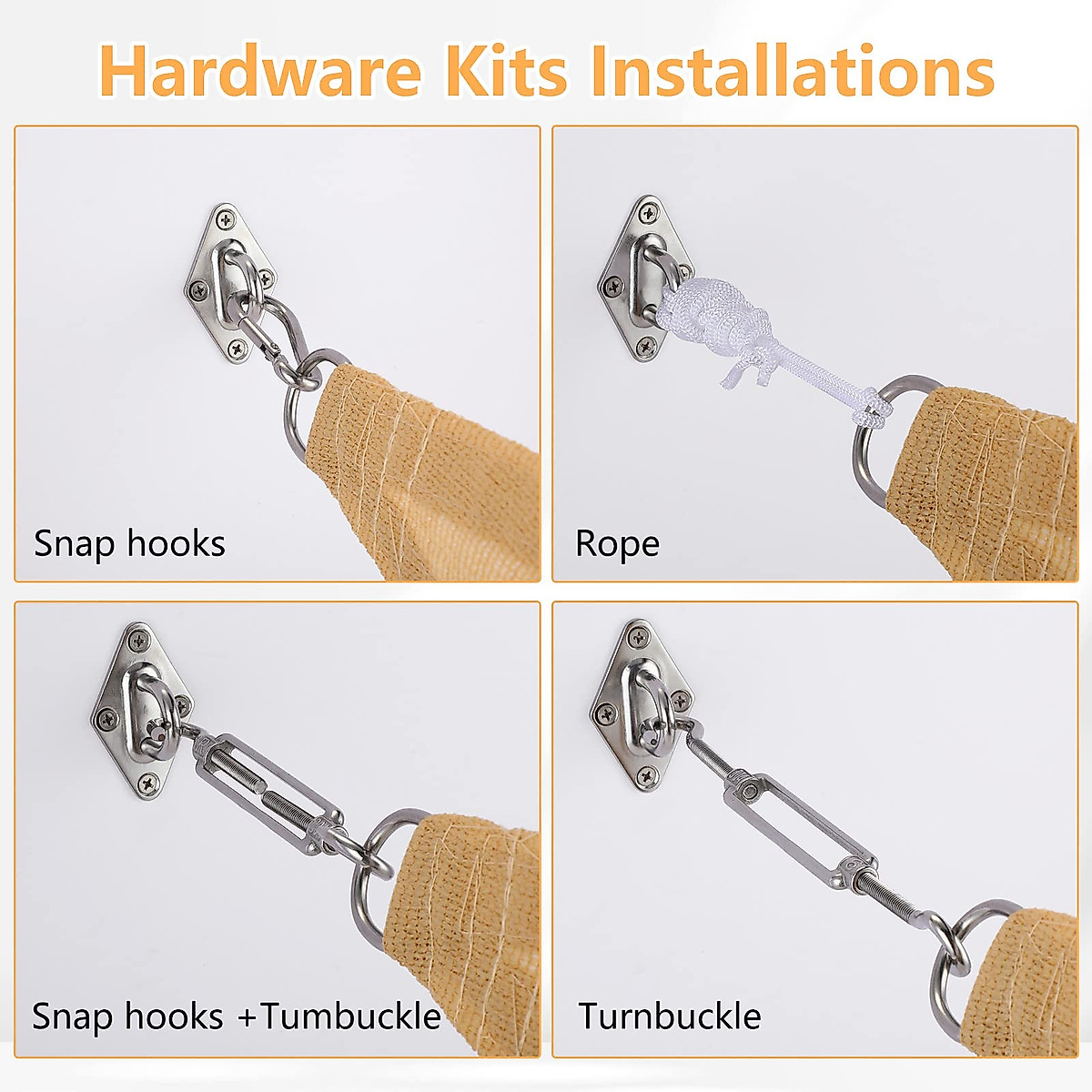 Amylove 12' x 12' x 12' Triangle Sun Shade Sail with 60 Pcs Stainless Shade Sail Hardware Kit Shade Canopy Water Permeable UV Block Cover for Outdoor Backyard