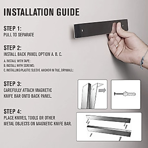 ﻿Island Genius 16 Inch Stainless Steel Magnetic Knife Holder Bar Strip for Wall - Kitchen Knife, Utensil and Tool Storage Organizer Magnet