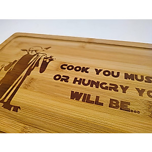 YUKEI Yoda Cook You Must or Hungry You Will Be 15'' x 9.4'' Chopping Board