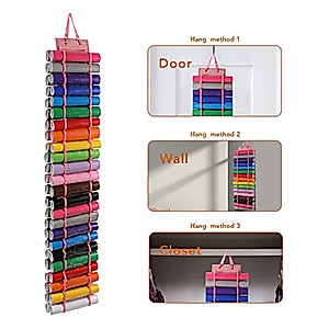 KGMCARE Vinyl Storage Organizer Craft Roll Holder Wall Mount Roll Hanger Rack Hanging Cricut Organizer(Pink)