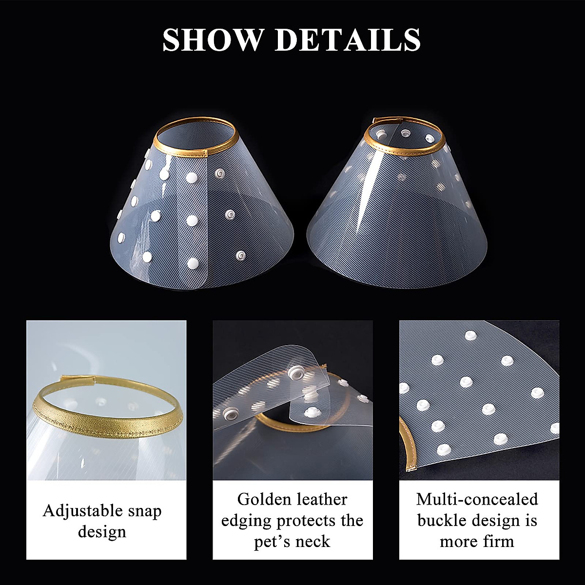 WishLotus Cat Cone Recovery, Soft Comfortable Adjustable Elizabethan Cat Collar, Pet Recovery E-Collar, Anti-Bite/Lick Pet Collar for Cat, Small Medium Dog, Rabbit (M, White)