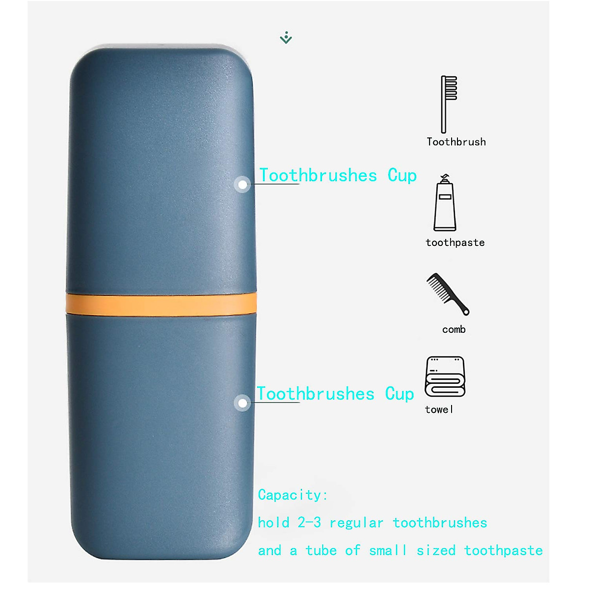 Vsmano 2 Pcs Travel Toothbrush Case, 2 in 1 Plastic Portable Toothbrush Holder Toothpaste Travel Case for Travel, Business, Hom, Camping, School (Pink+Ivory White)