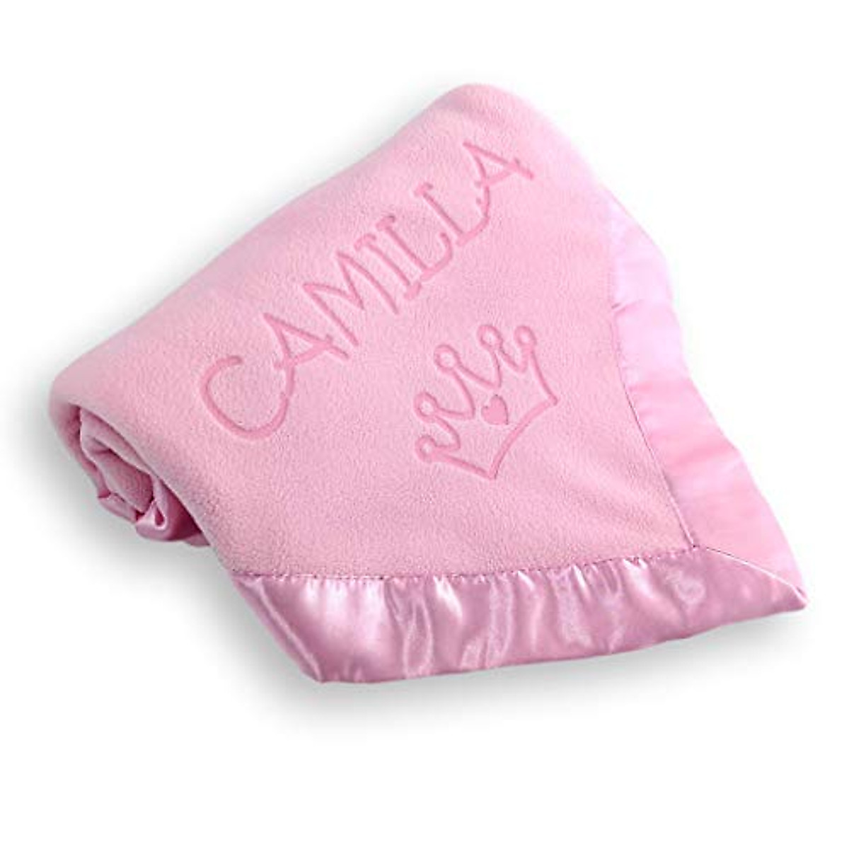 Custom Catch Personalized Princess Baby Blanket for Girl - Newborn or Infant Name Gift - Pink or Blue (1 Text Line)