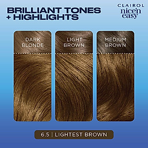 Clairol Nice'n Easy Permanent Hair Dye, 6.5 Lightest Brown Hair Color, Pack of 1