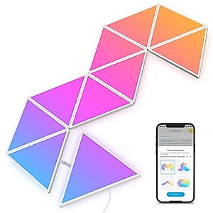 Govee Triangle Light Panels, RGBIC Tri Lights, Glide Wall Light Decor, Multicolor Effects, Music Sync, DIY Design, Smart WiFi App Control, Works with Alexa & Google Assistant for Room, Gaming, 10 Pack