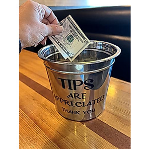 Tip Jar for Bartenders Money, Musicians Tip Jar for Money, Tip Jar for Restaurants, Tip Bucket for Money, Tip Cup for Coffee Shop