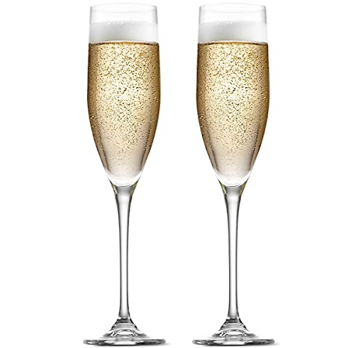 Godinger Champagne Glasses, Stemmed Champagne Flutes, Champagne Glass, European Made - 8oz, Set of 2