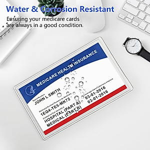MaxGear New Medicare Card Holder Protector Sleeves 6 Pack, 12 Mil Clear PVC Water Resistant Medicare Card Protectors Sleeves for New Medicare Card, Business Cards, Social Security Card Protector
