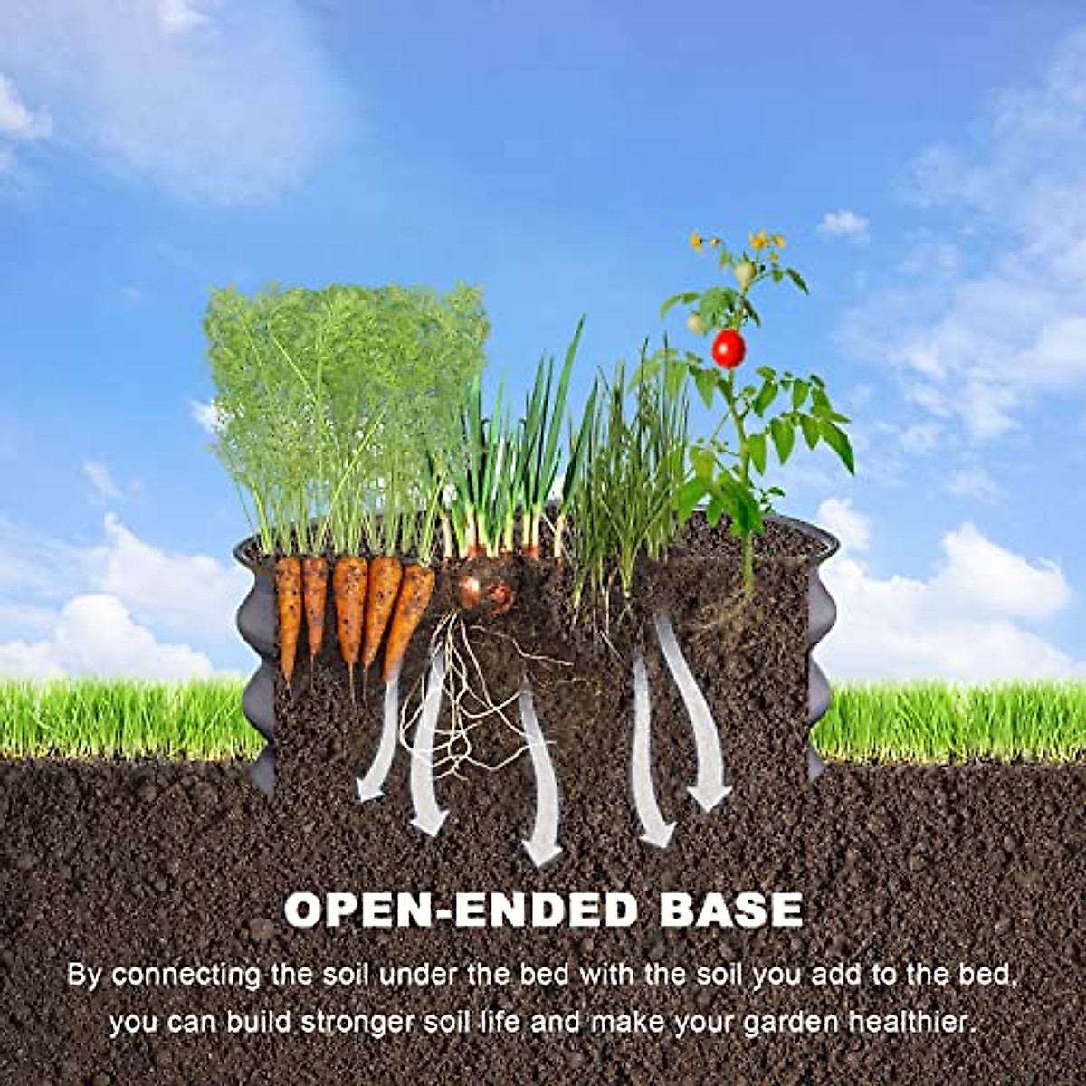 VEGEGA. 2ft X 2ft X 0.66ft Round Raised Garden Bed Kit, Large Zinc-Aluminum-Magnesium Stainless Steel Metal Planter Box, for Planting Outdoor Plants Vegetables, Grey