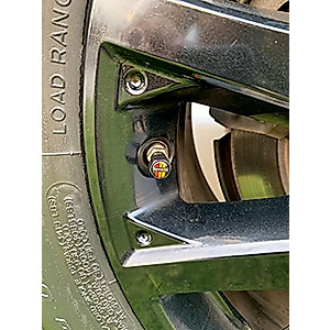 Tactilian Retro Toyota Valve Stem Cap - Red Orange Yellow Yota Aluminum with Rubber Ring Tire Wheel Rim Dust Cover fits Cars, Trucks, Bikes, Motorcycles, Bicycles - (4 Pack) (Retro Toyota)