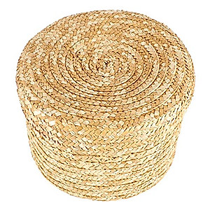 Lanyazet 3 Pcs/Set Handmade Straw Woven Storage Basket With Lid Organizer Storage Box Laundry Baskets Rattan Storage