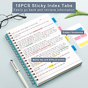 AHGXG Spiral Notebook College Ruled - Large Spiral Journal A4 Notebook 8.5" x 11", 300 Pages Writing Journal for Work, 100GSM Thick Paper, Plastic Hardcover, for Women Men Office School, Lake Blue