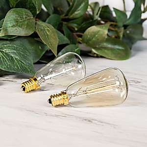 Scentsationals 40w Bulb for Edison Wax Warmer Single Unit - 40 Watt Light Candelabra E12 Base - Retro Vintage Replacement Electric Plug-in Wax Melter, Certified Style ST38 120 Volt (1 Pack)