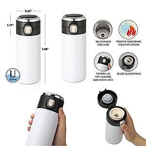 Andaz Press Personalized Kids Tumbler Dinosaur Kids Stainless Steel Water Bottle with Leakproof Flip Lid- 10oz BPA-Free Tumbler For Boys, Girls, Students, Birthday Party Favors Gifts, 1-Pack