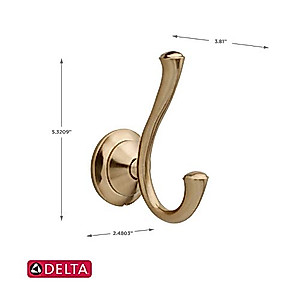 Delta Faucet 79435-CZ Linden Wall Mounted Double Robe/Towel Hook in Champagne Bronze