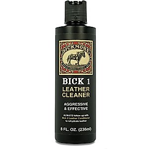 Bickmore Bick 1 Leather Cleaner 8 oz - Clean Dirt, Oil, Sweat, Salt, and Water Stains from All Colored, White, and Black Leather
