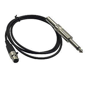 MMNNE 3.3 feet 1/4" TS Male to Mini XLR-Female 3-Pin Cable Connector, Black, 1 Count