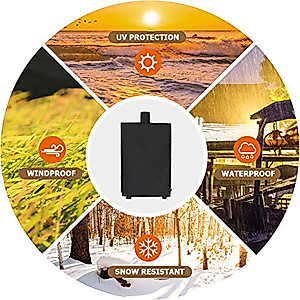 i COVER 73550 Pellet Smoker Cover for Pit Boss Grills 77550 5.5 and 5 Series PBV5P1, pro Series 4 Vertical Pellet Smokers PBV4PS1 600D Waterproof Heavy-Duty Canvas Vertical Smoker Cover