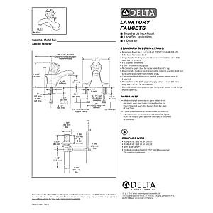 DELTA FAUCET B512LF, Chrome