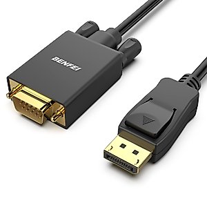 BENFEI DisplayPort to VGA 3 Feet Cable, Uni-Directional DP DisplayPort Computer to VGA Monitor Cable Male to Male Gold-Plated Cord Compatible with Lenovo, Dell, HP, ASUS and Other Brand