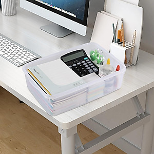 Dehouse 3 Pack Clear Storage Bins with Lids, 10 L Plastic Storage Bins