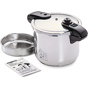 Presto 8-Quart Stainless Steel Pressure Cooker, Silver