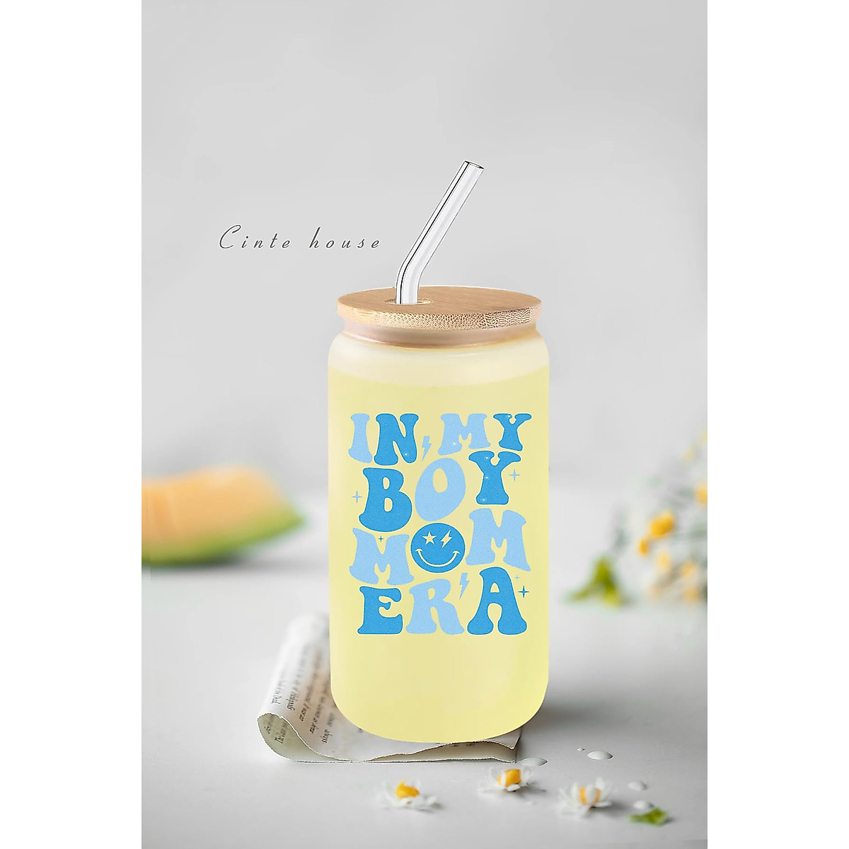 Boy Mom Gifts for New Mom,New Mom Gifts,Gifts for New Mom,Postpartum Gifts for Mom,New Mom Gifts After Birth,Cool gifts for New Moms-16 Oz In My Boy Mom Era Coffee Glass