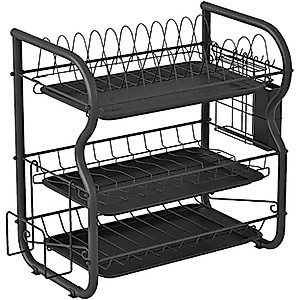 PDGJG Stainless Steel Widened Large Size Draining Dish Rack Storage Type Kitchen Multi-Functional Rack Organizer Storage Rack