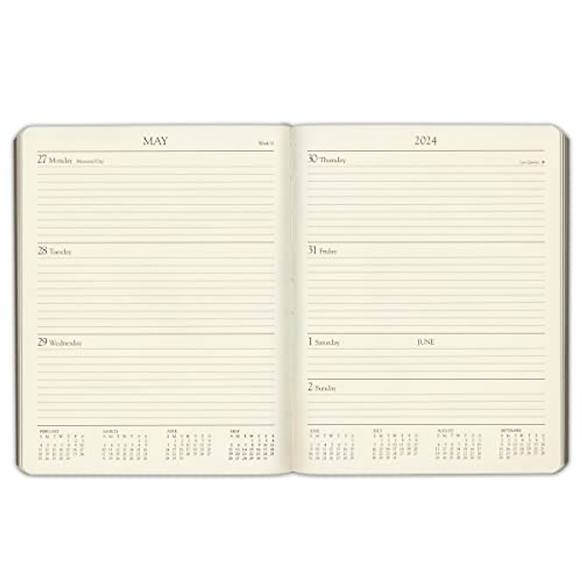 2024 Gallery Leather Large Weekly Planner - Acadia Black - 9.75x7.5"