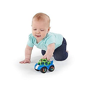 Bright Starts Oball Rattle & Roll Sports Race Car Toy Push and Go Vehicle, Easy Grasp, Ages 3 Months +, Blue