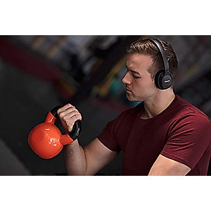 Philips ActionFit SH402 Wireless Bluetooth Headphones, IPX4 Splash-Resistance, Up to 20+ Hours of Play time, Echo Cancellation, Quick Charge, Smart Pairing and Cooling Earcups - Black (TASH402BK)