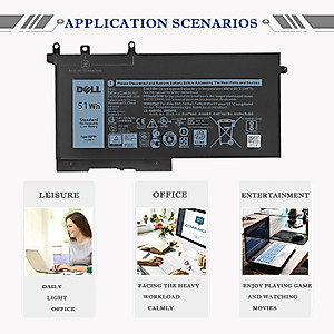 DELL 93FTF Laptop Battery Compatible with DELL Latitude 5280 5480 5580 5590 5490 5288 5290 5488 E5280 E5480 E5580 E5490 E5590 E5290 Precision 15 3520 3530