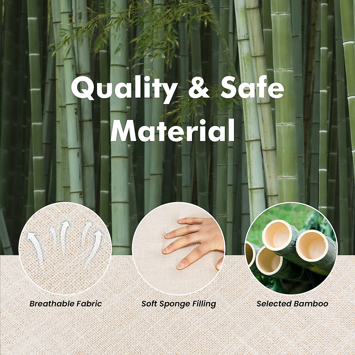 COSTWAY Bamboo Accent Chair, Modern Painted Bamboo Leisure Chair w/Comfy Fiber Cushion, Curved Backrest, Solid Legs, Upholstered Armchair for Living Room, Bedroom, Dining Room, Natural (1)