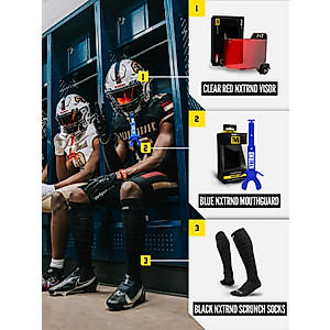 Nxtrnd XTD Scrunch Football Socks, Extra Long Padded Sport Socks for Men & Boys (Black, L/XL)