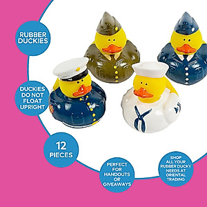 Fun Express Uniform Armed Forces Military Rubber Duckies (Set of 12 Ducks)