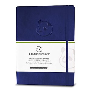 Panda Planner Pro - Best Daily Planner - Boost Happiness & Productivity - 6 Month Undated - Guaranteed Organization - Purple 8.5 x 11" Large Planner