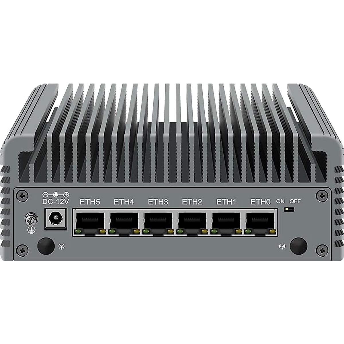 CWWK Fanless Mini PC Intel N Series-N100(4C/4T up to 3.4GHz) Low Power Processor, DDR5, 6x2.5GbE Intel I226V, 4K Display Outputs,M.2 NVMe, SATA3.0, 5 USB Ports, Firewall Router (N100-6L Barebone)