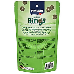 Vitakraft Nibble Rings Small Animal Treats - Crunchy Alfalfa Snack - For Rabbits, Guinea Pigs, Hamsters, and More