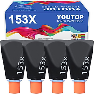 YOUTOP 4PK 153X (W1530X) High Yield Black Toner Reload kit Compatible for HP Tank 2504dw 2506dw MFP 2604sdw 2606sdn