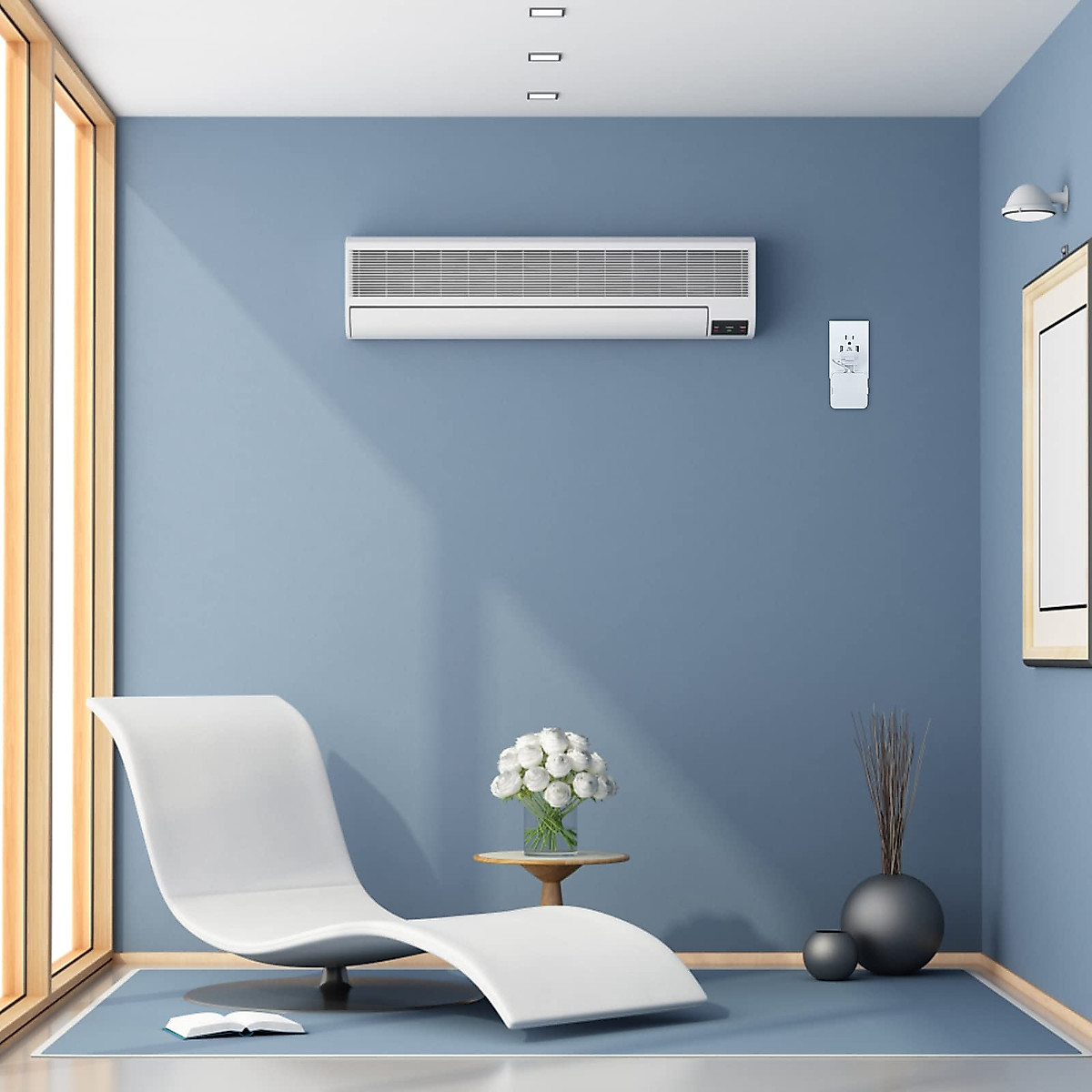 OkeMeeo Outlet Wall Mount for SwitchBot Hub Mini, No-Drill Mount for SwitchBot Hub Mini with Charger and Power Cord