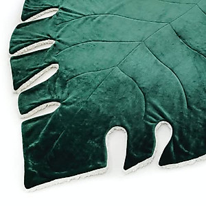 FrecklePot Giant Monstera Leaf Flannel Sherpa Fleece Throw Blanket Quilted Large Velvet Tropical Plant 2m x 2m