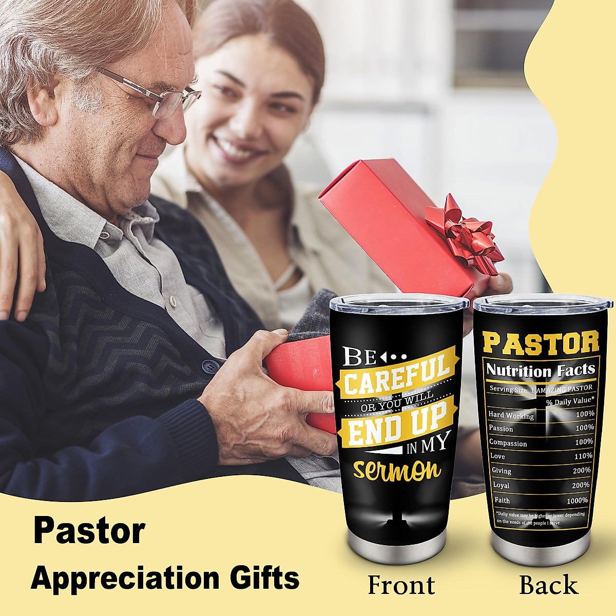 Pastor Appreciation Gifts, Pastor Gifts for Men Tumbler, Deacon Ordination Gifts, Unique Pastor Gifts, Gifts for Pastor Men Woman, Pastor Anniversary Retirement Gifts 20oz Coffee Cup 1pc