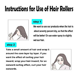 ADMIRING Hair Roller, 12PCS Roller Curler for Medium Short Hair, Heatless Roller for Bangs, Light-blue